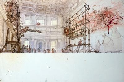 'Leonardo, Paint slinging (drawing)' Giclee Print - Ralph Steadman ...