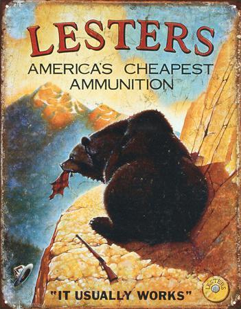 'Lester's Ammunition Hunting Ammo' Tin Sign | AllPosters.com
