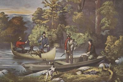 'Life in the Woods, 'Returning to Camp' , Pub. 1860, Currier & Ives ...