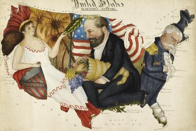 'Cartoon Map Depicting the US Presidential Election Of 1880. the ...