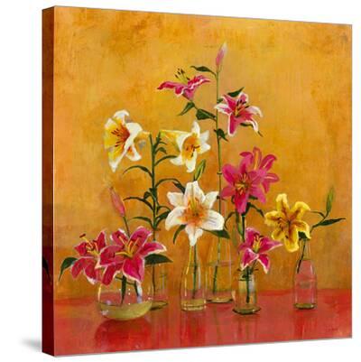 'Lilies In Vases II' Stretched Canvas Print - Danson | AllPosters.com
