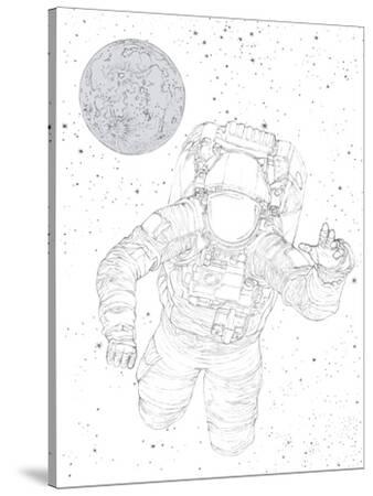 'Linear Space - Moon' Stretched Canvas Print - Lucy Francis ...