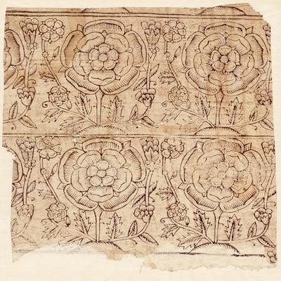 'Lining Paper with a Tudor Rose Pattern, C.1550 (Woodblock Print ...