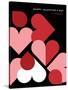 Romantic Vector Abstract Geometric Greeting Card with Hearts, Circles ...