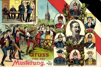 'Litho Musterung, Messen, Kaiser Wilhelm II, Patriotik' Giclee Print ...