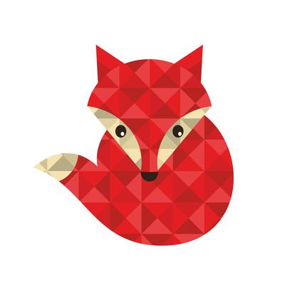 'Little Red Fox Made of Triangles.' Art - panova | AllPosters.com
