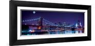 Brooklyn Bridge and Manhattan Skyline with a Full Moon Overhead-New ...