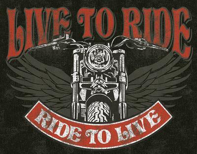 'Live to Ride - Bike' Tin Sign | AllPosters.com
