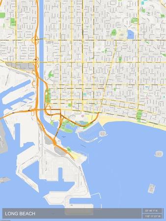 'Long Beach, United States of America Map' Posters | AllPosters.com