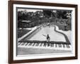 Liberace at the 'Piano' Shaped Pool in His Home Premium Photographic ...