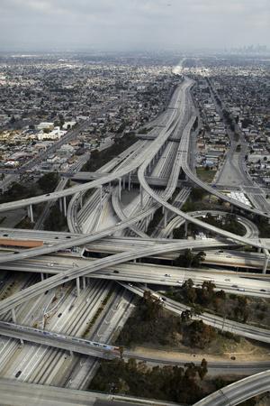 'Los Angeles, Aerial of Judge Harry Pregerson Interchange and Highway ...