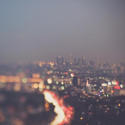 'Los Angeles at Night with Road Traffic' Photographic Print - Myan ...