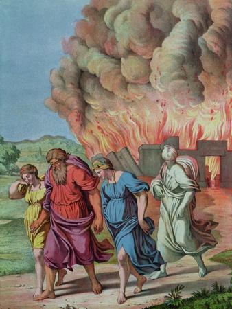 'Lot's Wife Looks Back at Sodom and is Changed Into a Pillar of Salt ...