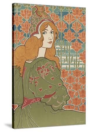 'The Green Dress' Stretched Canvas Print - Louis Rhead | AllPosters.com