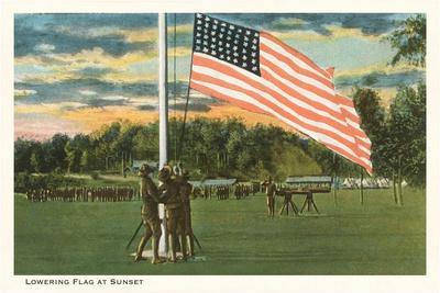 'Lowering Flag at Sunset' Posters | AllPosters.com