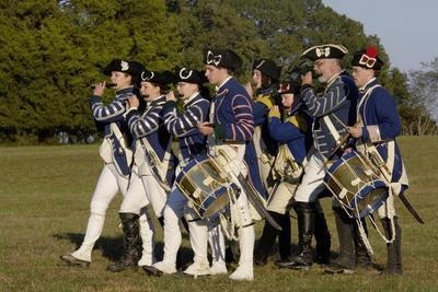 'Loyalist Colonials Marching in a Reenactment on the Yorktown ...