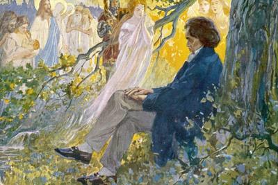 'Ludwig Van Beethoven Beethoven Composes His Symphonies Sitting Under a ...