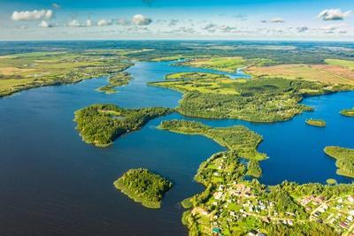 'Lyepyel District, Vitebsk Region, Belarus. Aerial View Of Lepel Lake ...