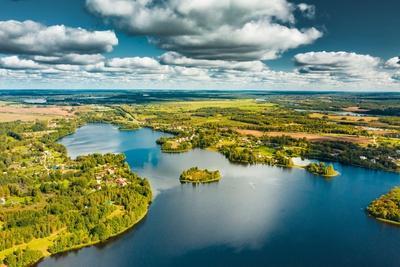 'Lyepyel District, Vitebsk Region, Belarus. Aerial View Of Lepel Lake ...