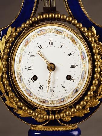 'Lyre-Shaped Clock with Zodiac Signs on Dial' Giclee Print | AllPosters.com