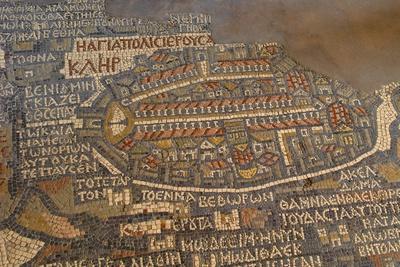 'Madaba Mosaic Map. Detail of Jerusalem, 542-570' Photo | AllPosters.com