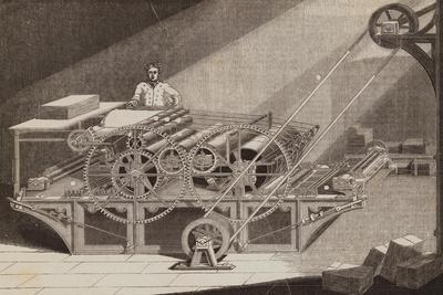 'Man Operating Steam Printing Machine' Giclee Print | AllPosters.com