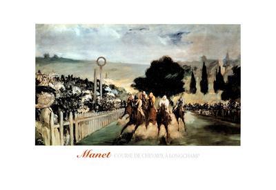 'Manet Horse Racing Longchamp Art Print Poster jockey' Posters ...