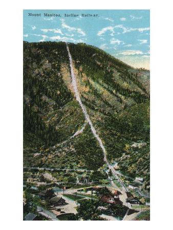 'Manitou Springs, Colorado, Aerial View of the Mount Manitou Incline ...