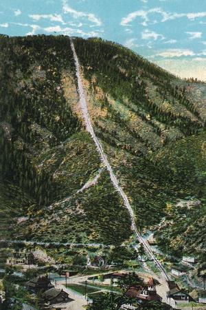 'Manitou Springs, Colorado, Aerial View of the Mount Manitou Incline ...