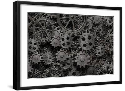 'Many Old Rusty Metal Gears Or Machine Parts' Photographic Print ...