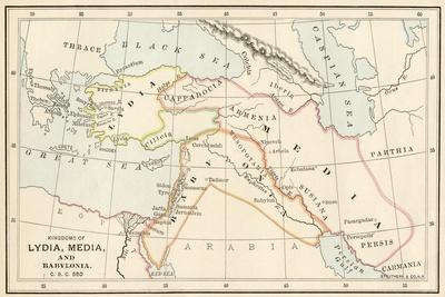 'Map of Ancient Babylon and the Kingdoms of Lydia and Medea (Asia Minor ...