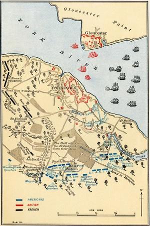 'Map of Battle of Yorktown where the British Army Was Defeated by the ...