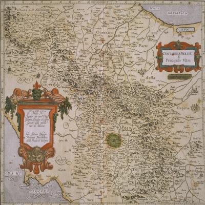 'Map of Benevento of Sannio in County of Molise and Ultra Principality ...