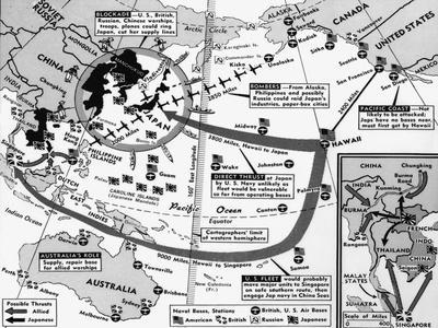 'Map of Blockade on Japan' Giclee Print | AllPosters.com