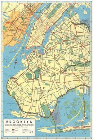 Printable Map Of Brooklyn Ny Neighborhoods Of Brooklyn Watercolor Map