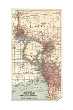 'Map of Buffalo and the Niagara Frontier (C.1900)' Giclee Print ...