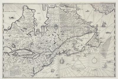'Map of Canada from Survey by Samuel De Champlain, 1632' Giclee Print ...