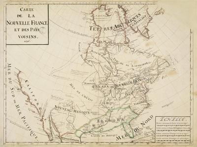 'Map of Canada, New France and Neighboring Countries, 1696' Giclee ...