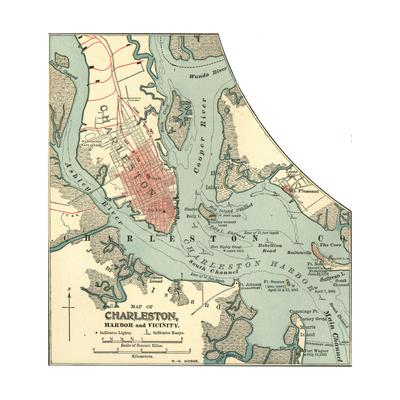 'Map of Charleston (C. 1900), Maps' Giclee Print - Encyclopaedia ...