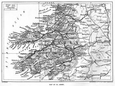 Map of County Kerry, Ireland, 1924-1926 Giclee Print | AllPosters.com