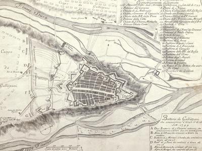 'Map of Cuneo and its Fortification, Piedmont Region, 1744' Giclee ...