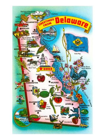 'Map of Delaware' Posters | AllPosters.com