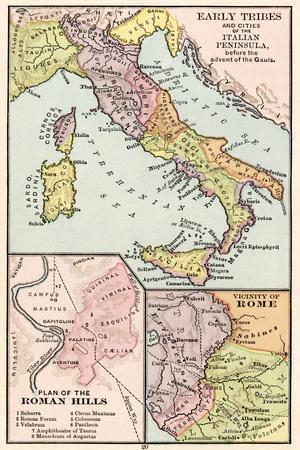 'Map of Early Tribes in Italy and the Vicinity of Rome in the Time of ...