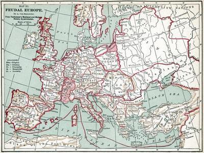 'Map Of Europe, 12Th Century' Giclee Print | AllPosters.com