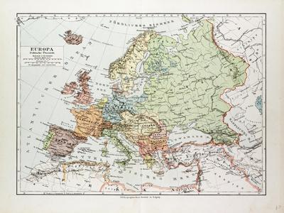 'Map of Europe 1899' Giclee Print | AllPosters.com