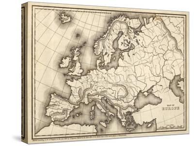 'Map of Europe, c.1839' Stretched Canvas Print - Samuel Augustus ...
