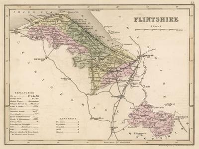 'Map of Flintshire, Wales' Prints | AllPosters.com