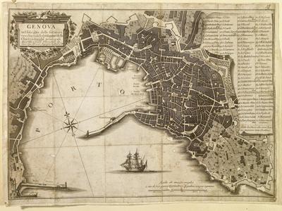 Map of Genoa in 1656, Partly Revised in 1766 Giclee Print | AllPosters.com