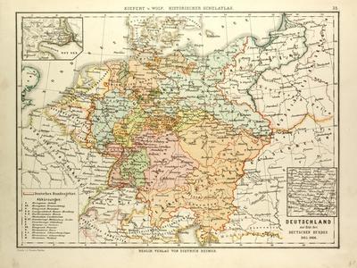 'Map of Germany 1815 - 1866' Giclee Print | AllPosters.com
