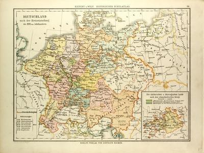 'Map of Germany in the 16th Century' Giclee Print | AllPosters.com